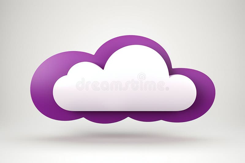 Cloud Computing Concept, Render of Purple Cloud Stock Illustration ...