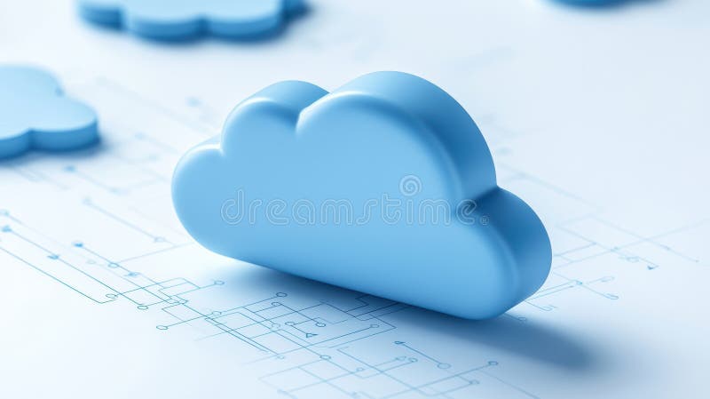 Cloud Computing Concept, Cloud Rests on Blueprint for Digital Transformation Conceptual Stock ...