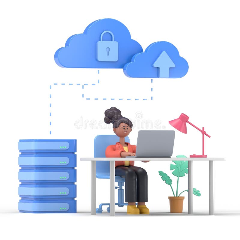 Cloud Computing Concept Set. Cloud Service Server for Storing and Processing Data Stock ...