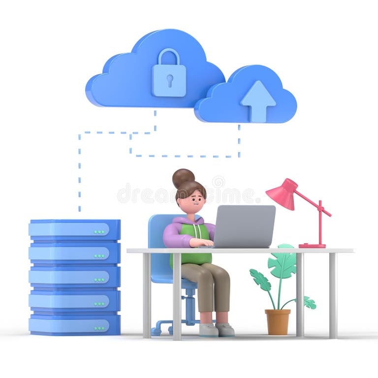 Cloud Computing Concept Set. Cloud Service Server for Storing and Processing Data Stock ...