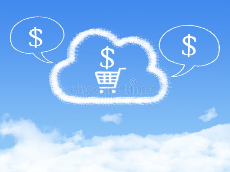 Cloud Computing Concept.Shopping Cart Cloud Shape Stock Illustration ...