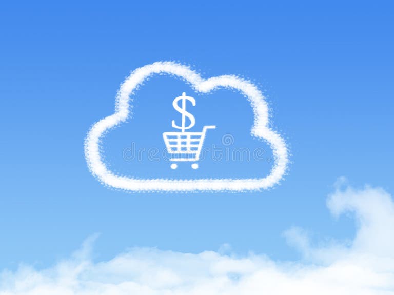 Cloud Computing Concept.Shopping Cart Cloud Shape Stock Illustration ...