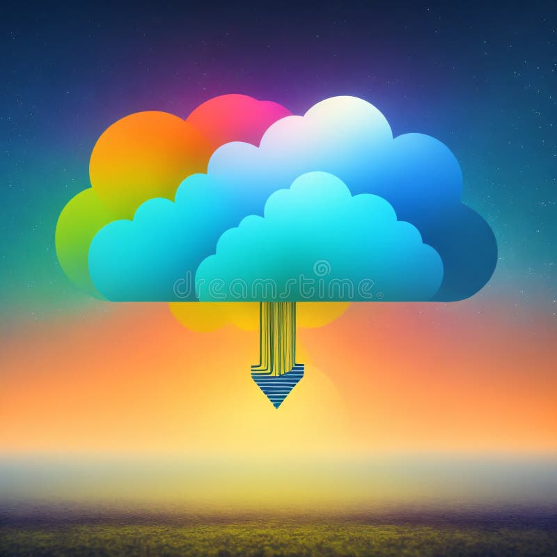 Cloud Computing Concept. Smart City Wireless Internet Communication ...