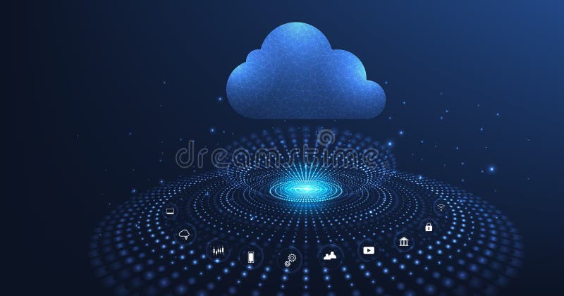 Cloud computing concept stock illustration. Illustration of digital - 377090952