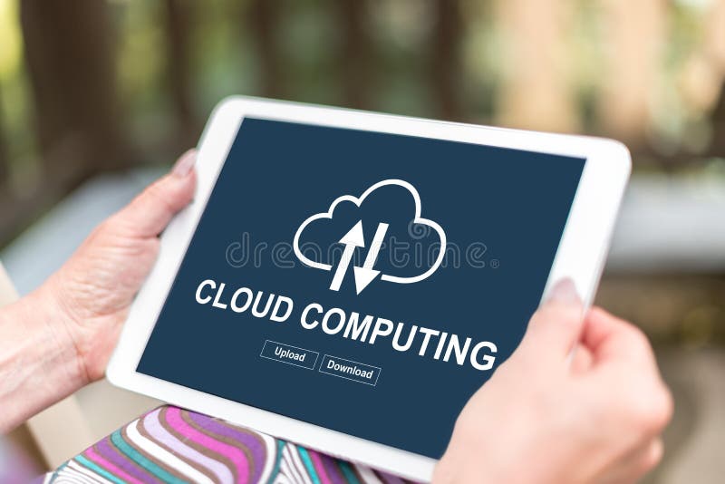 Cloud Computing Concept on a Tablet Stock Photo - Image of networking ...