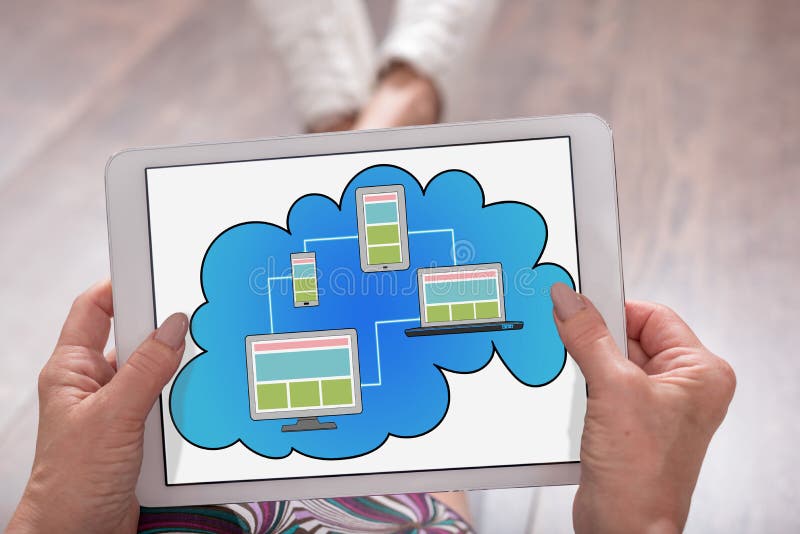 Cloud Computing Concept on a Tablet Stock Image - Image of tablet ...