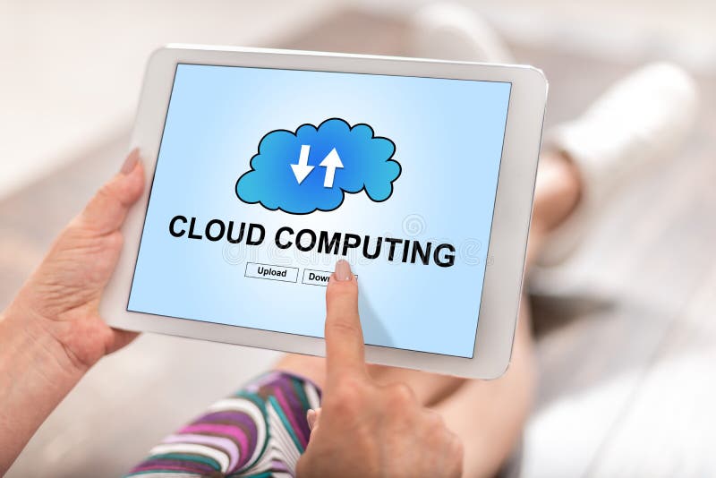 Cloud Computing Concept on a Tablet Stock Image - Image of network ...