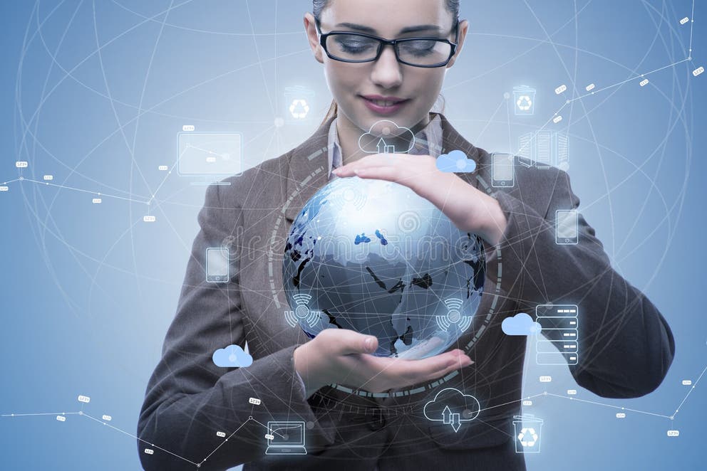 The Cloud Computing Concept in Technology Collage Stock Image - Image ...