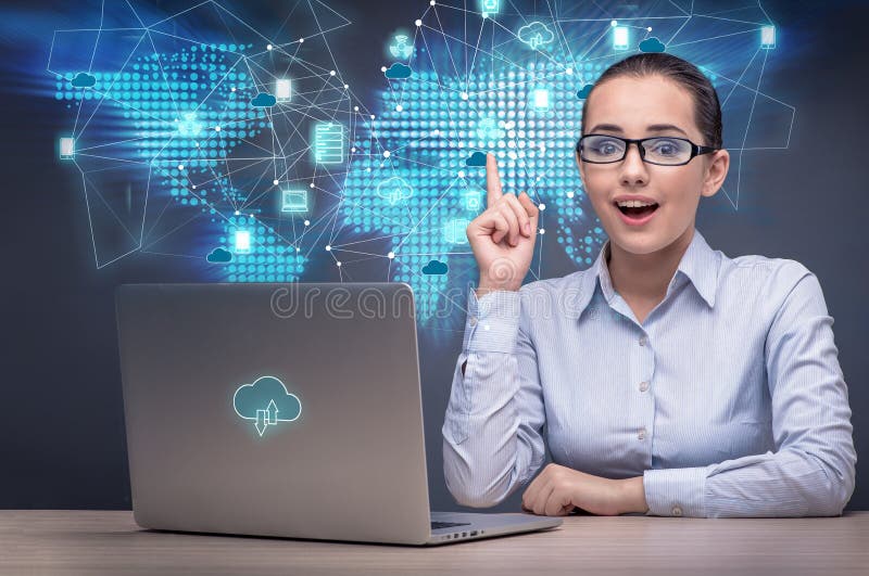 The Cloud Computing Concept in Technology Collage Stock Image - Image ...