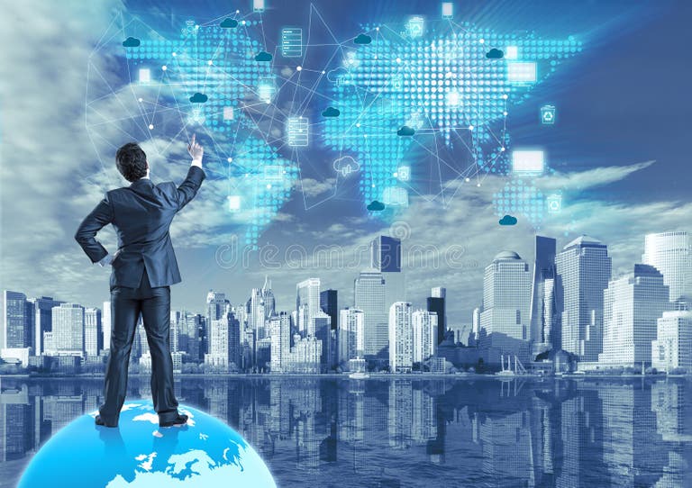 The Cloud Computing Concept in Technology Collage Stock Photo - Image ...