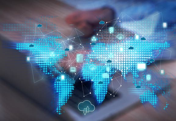 Cloud Computing Concept in Technology Collage Stock Image - Image of ...