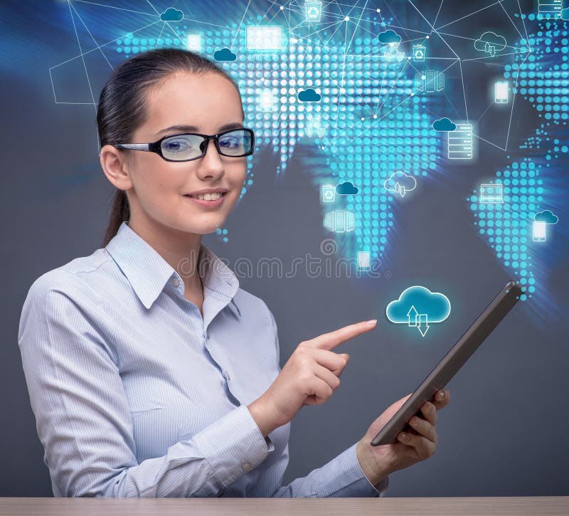 Cloud Computing Concept in Technology Collage Stock Illustration ...