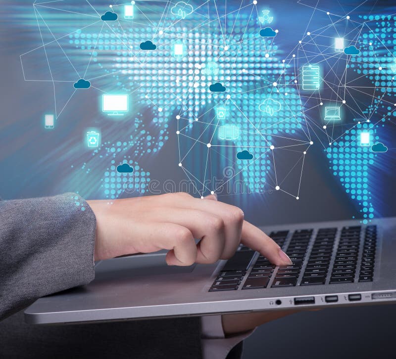 Cloud Computing Concept in Technology Collage Stock Photo - Image of ...