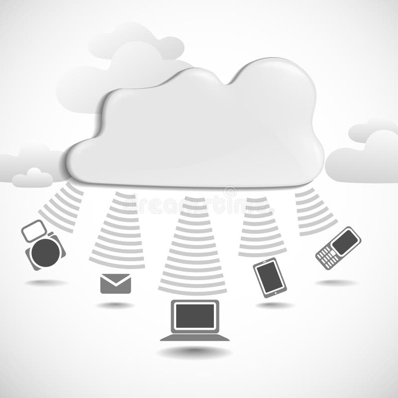 Vector Neon Orange Computing Icons Stock Vector - Illustration of concept, cloud: 28549859