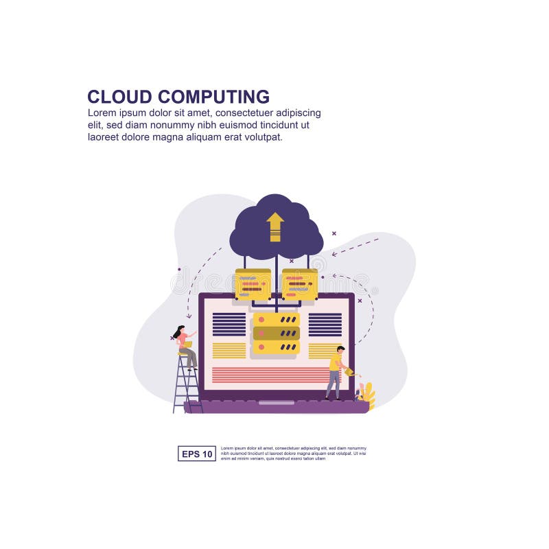 Cloud Computing Concept Vector Illustration Flat Design for ...