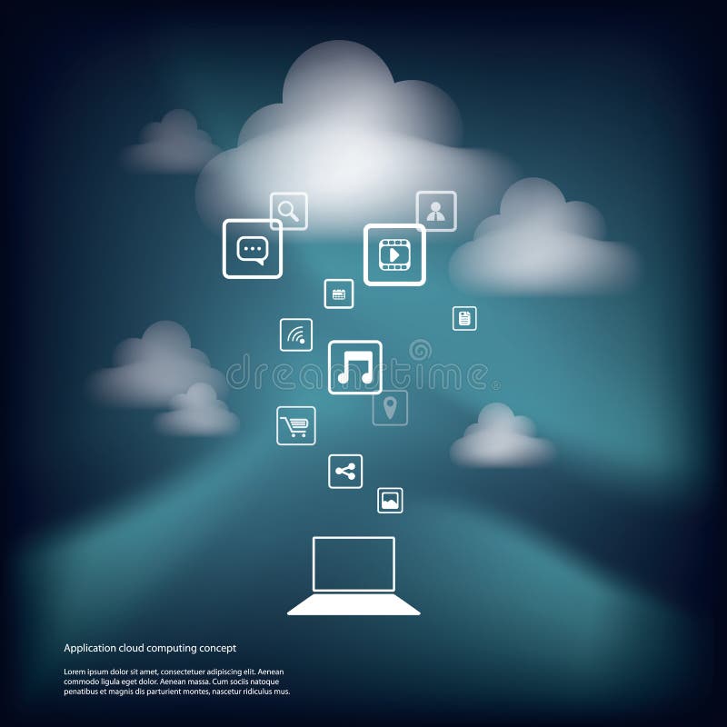 Cloud Computing. Desktop Computer and Smart Phone with Color Web Icons ...