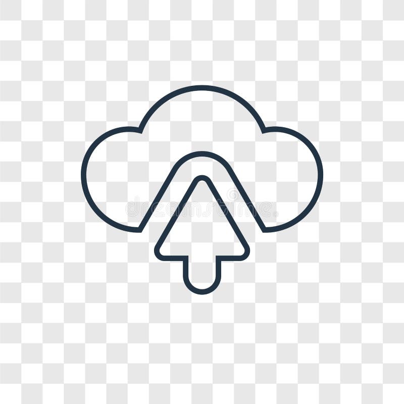 Cloud Computing Concept Vector Linear Icon Isolated on Transparent ...