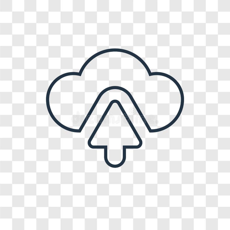 Cloud Computing Concept Vector Linear Icon Isolated on Transparent ...
