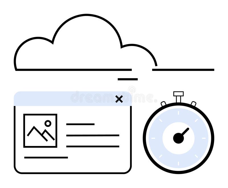 Cloud Computing Concept with Webpage and Stopwatch Highlighting Speed ...