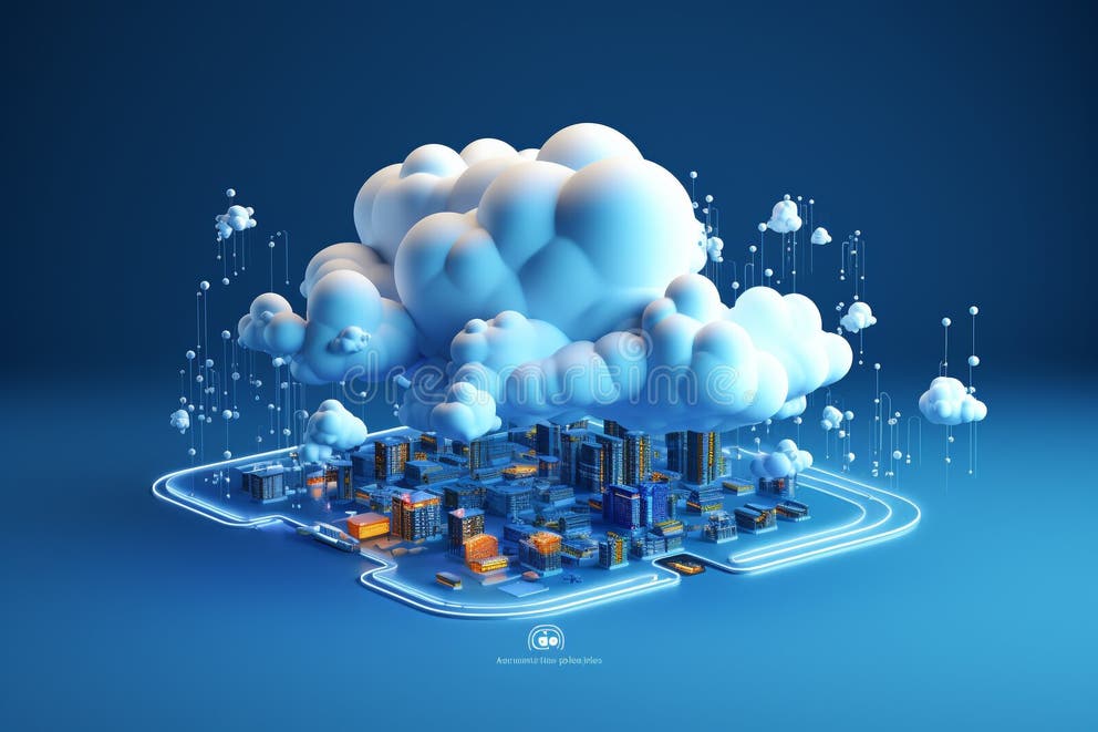 Cloud Computing Concept, Where Data and Information Seamlessly Flow and Interact within a ...