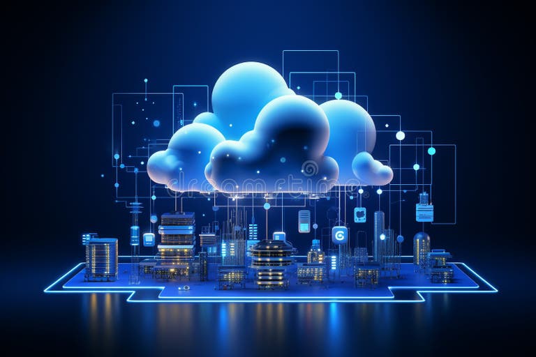 Cloud Computing Concept, Where Data and Information Seamlessly Flow and Interact within a ...