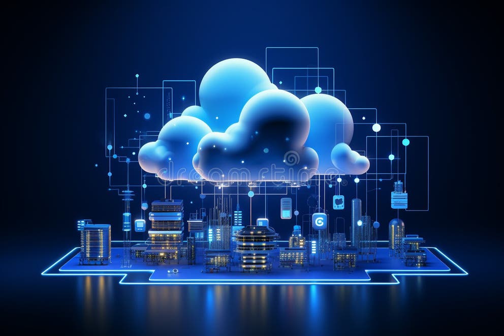 Cloud Computing Concept, Where Data and Information Seamlessly Flow and ...