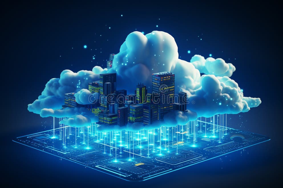 Cloud Computing Concept, Where Data and Information Seamlessly Flow and ...