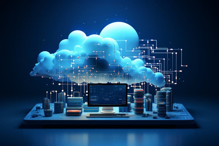 Cloud Computing Concept, Where Data and Information Seamlessly Flow and Interact within a ...