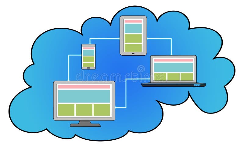 Cloud Computing Concept on White Background Stock Illustration ...