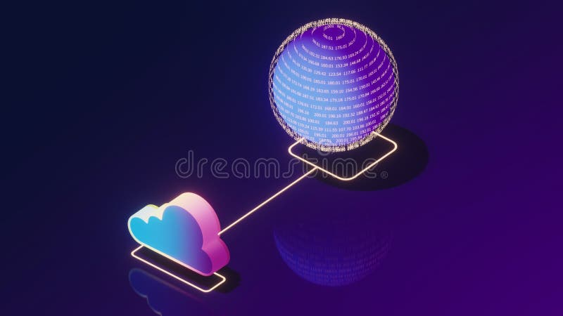 Cloud Computing Conceptual Illustration, 3d Rendering Stock Footage ...