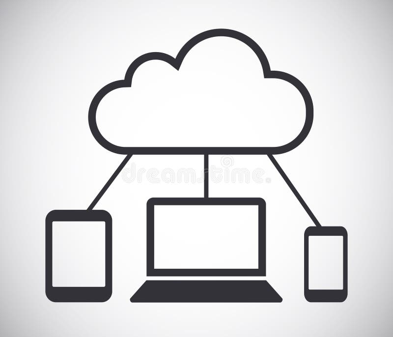 Encrypted Cloud Computing Connected Devices Network Vector Icon Stock ... Encrypted Cloud Computing Connected Devices Network Vector Icon Stock ...