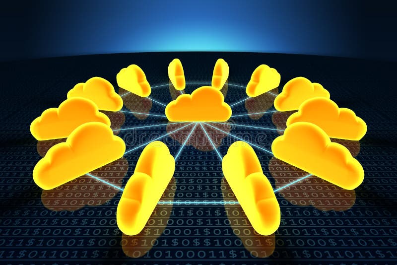 Cloud computing connecting stock illustration. Illustration of data ...