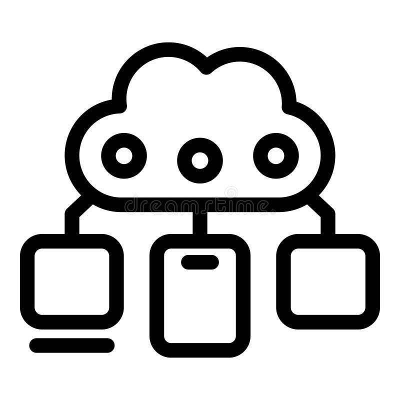 Cloud Computing Connecting Devices Icon Showing Network and Technology ...