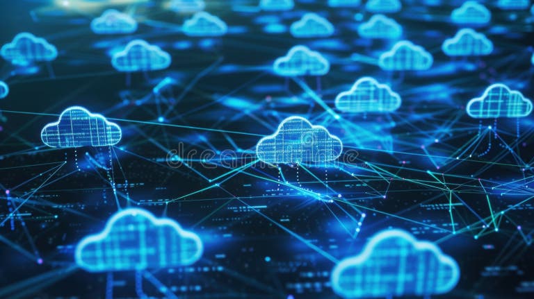 Cloud Computing Connecting Digital Clouds with Futuristic Lines of Data ...