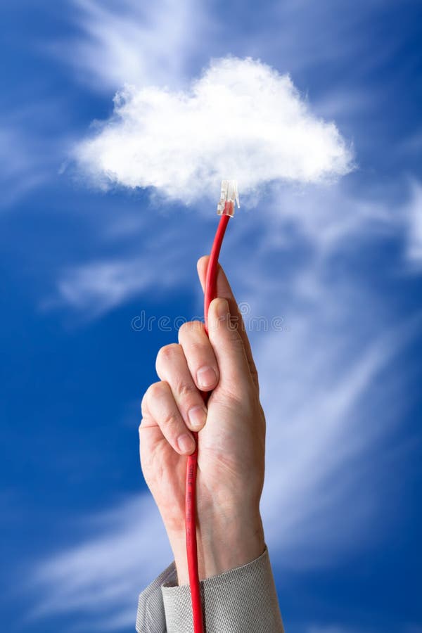Cloud Computing Connecting Ethernet Cable Stock Photo - Image of ...