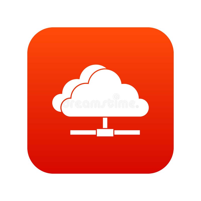 Cloud Computing Connection Icon Digital Red Stock Vector - Illustration ...