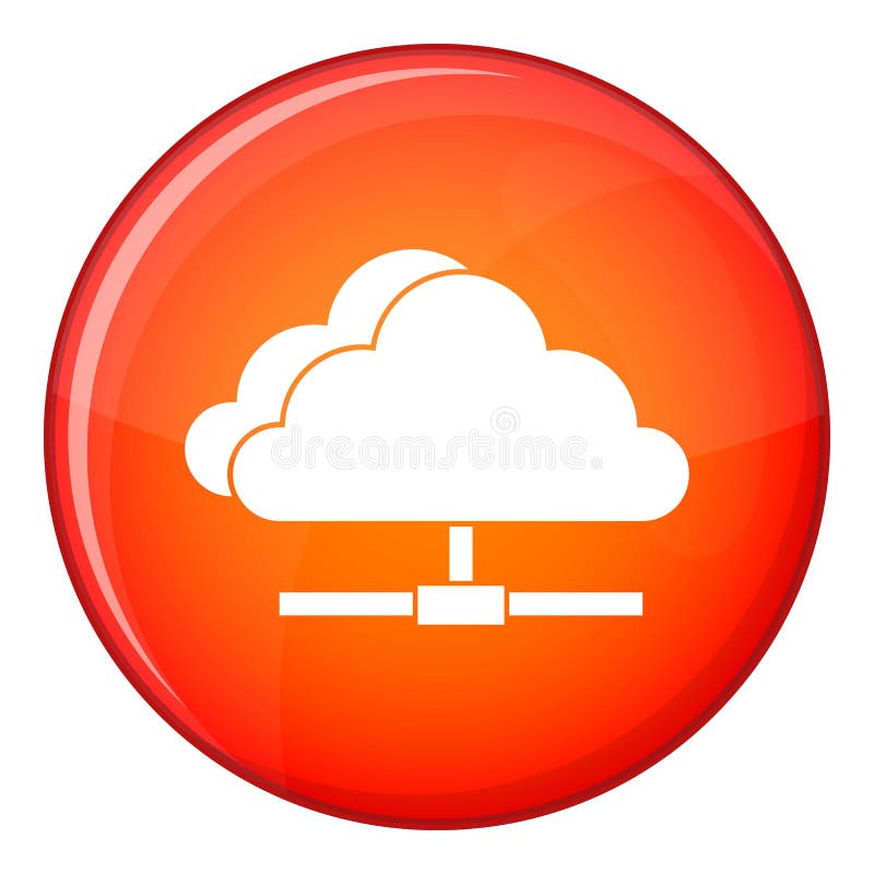 Cloud Computing Connection Icon Digital Red Stock Vector - Illustration ...