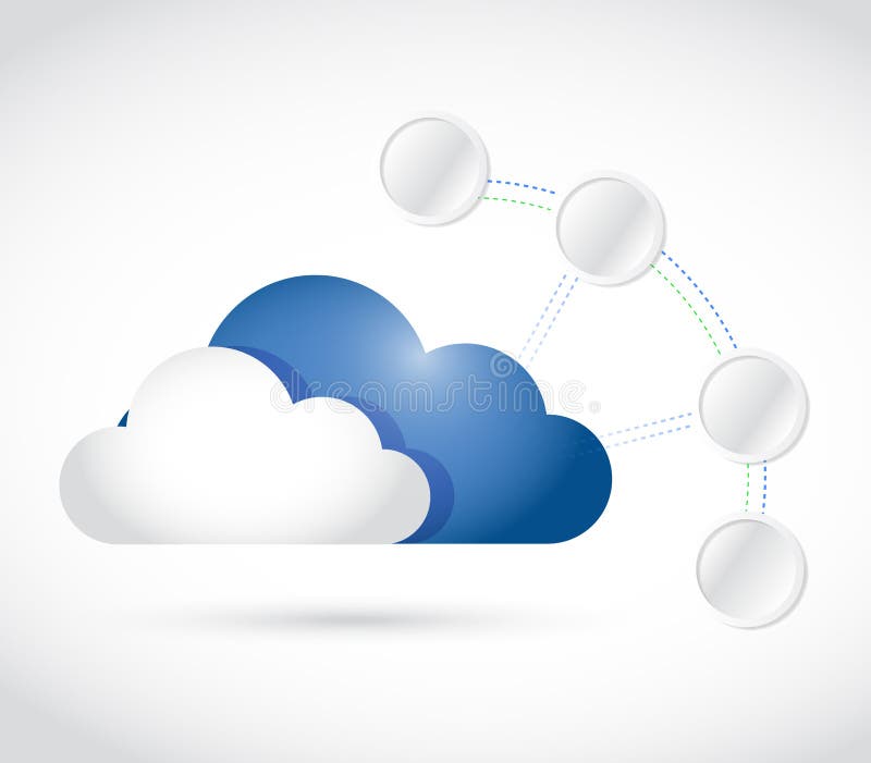 Cloud Computing and Connection Link Diagram Stock Illustration ...