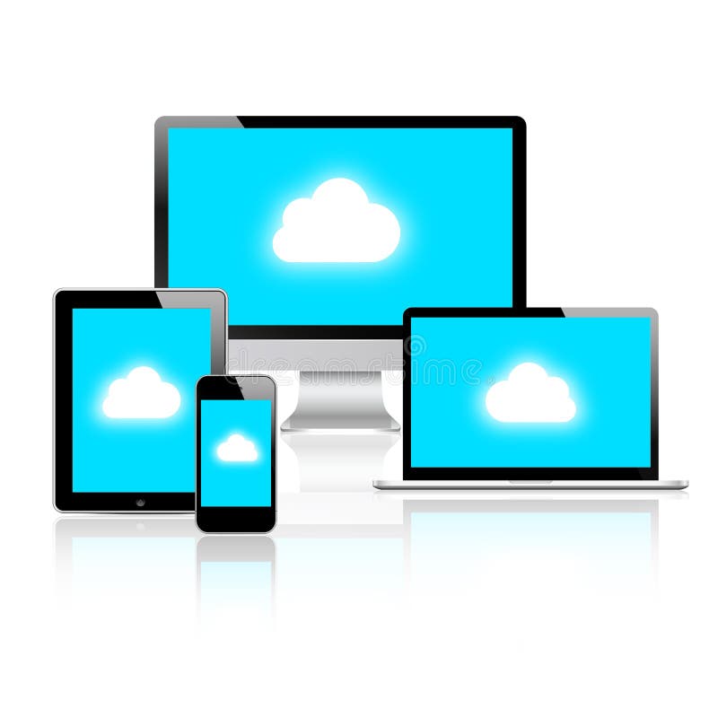 Modern Technology Devices Set Stock Illustration - Illustration of ...