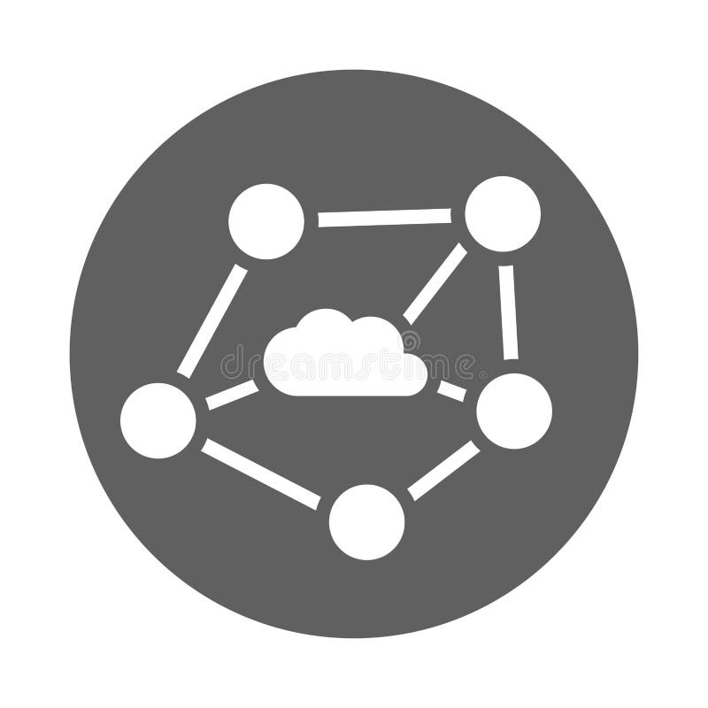 Cloud Computing, Connection, Network Icon. Black Vector Sketch. Stock ...