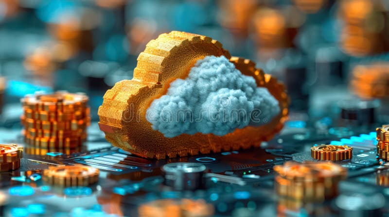 Cloud Computing Cost Efficiency Stock Illustration - Illustration of ...