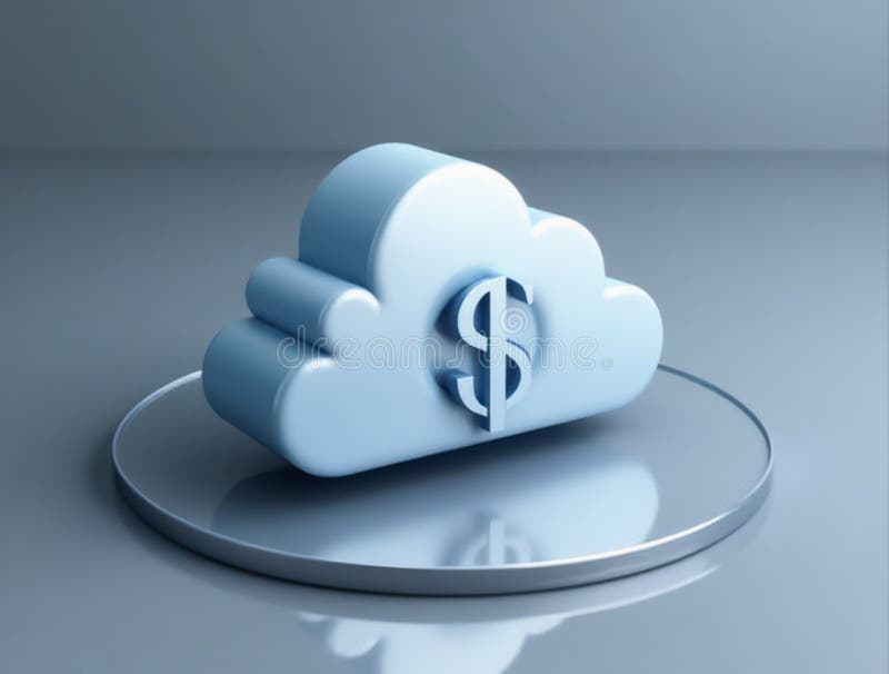 Cloud Computing Cost Savings and Business Efficiency with Dollar Symbol on Cloud Icon Stock ...