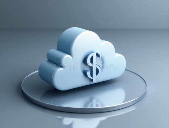 Cloud Computing Cost Savings and Business Efficiency with Dollar Symbol ...