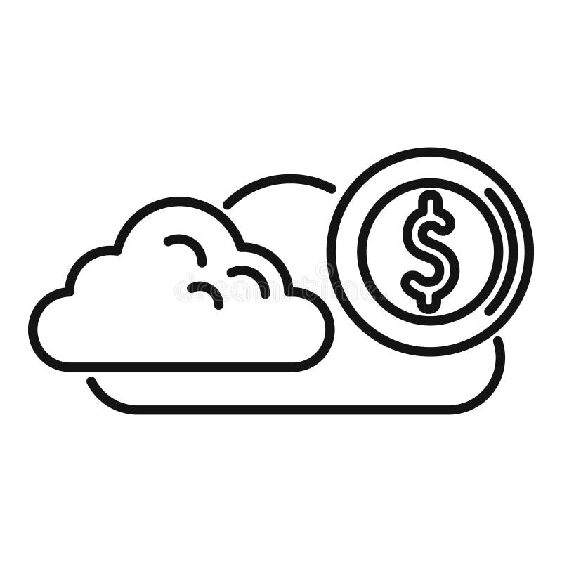 Cloud Computing Costs Icon Showing Money and Finance Stock Illustration ...