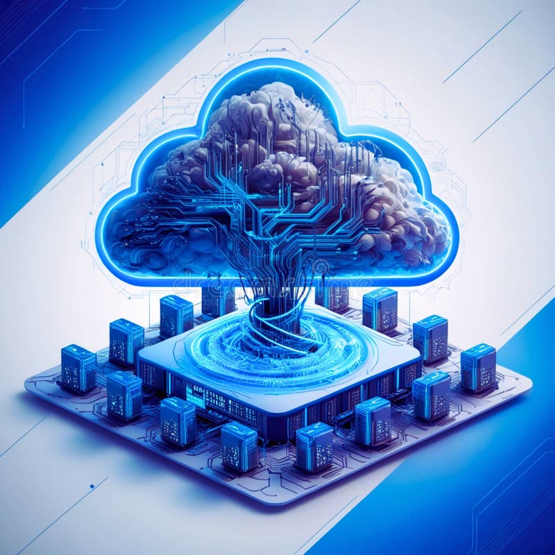 Cloud Computing Created with Generative AI Technology Stock ...