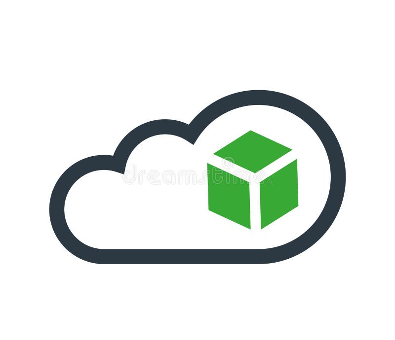 Cloud Computing and Cube stock vector. Illustration of communication ...