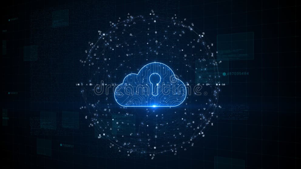 Cloud Computing of Cyber Security, Digital Data Network Protection. High-speed Connection Data ...