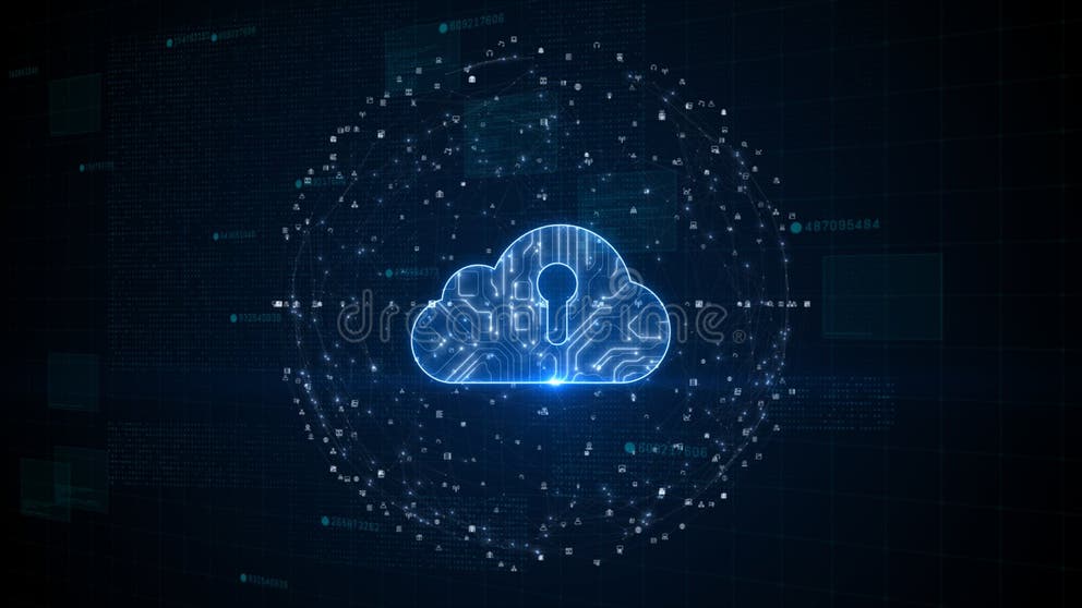 Cloud Computing of Cyber Security, Digital Data Network Protection. High-speed Connection Data ...