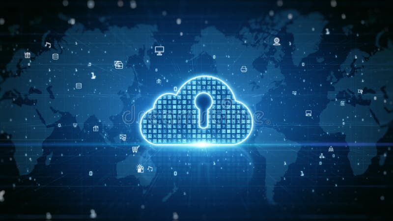 Cloud Computing of Cyber Security, Digital Data Network Protection. High-speed Connection Data ...