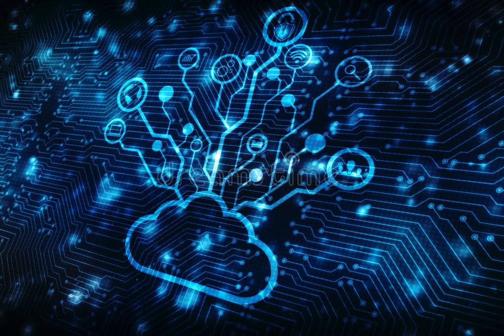 Cloud Computing, Cyber Technology Background, Internet Data Storage, Database and Mobile Server ...